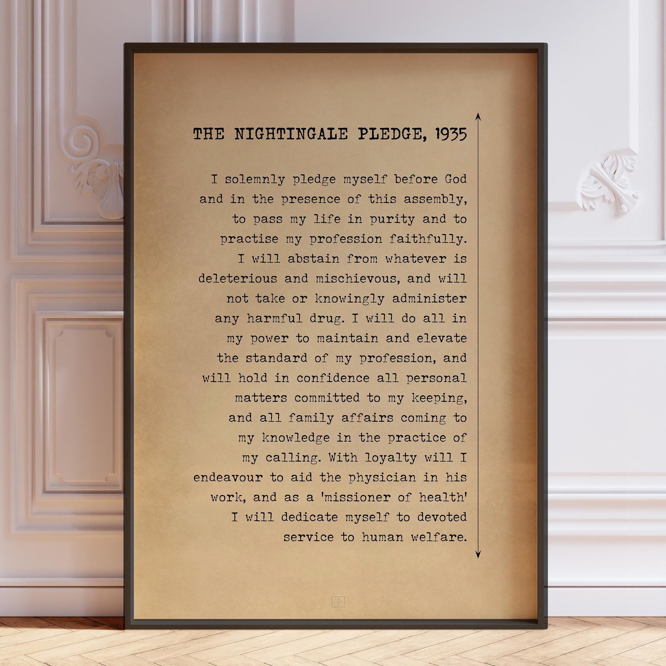 The Florence Nightingale Pledge Poster Print | The Nurses Pledge ...
