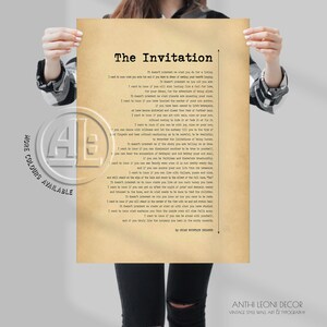 The Invitation Poem Poster Print by Oriah Mountain Dreamer | Love Poem ...