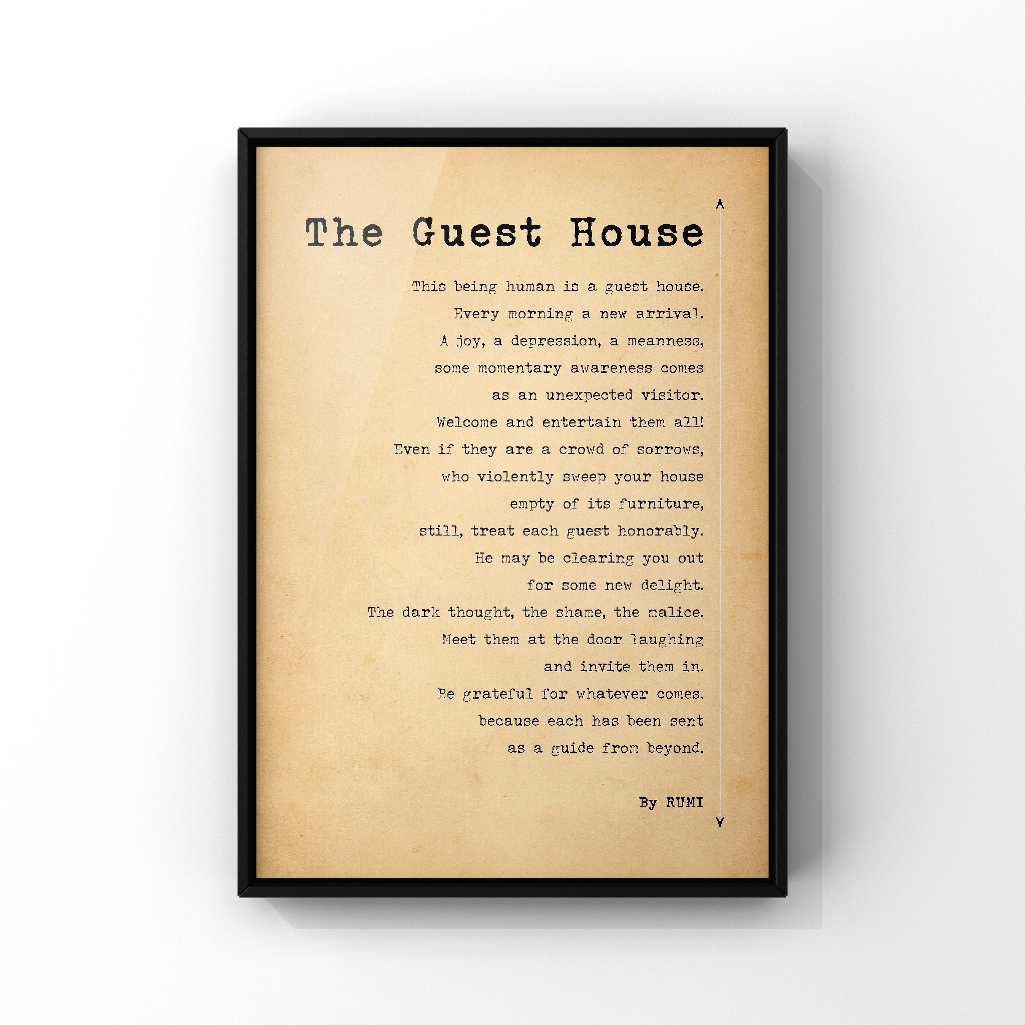 The Guest House Poem by Rumi Poster Print | A Poem for the Broken ...