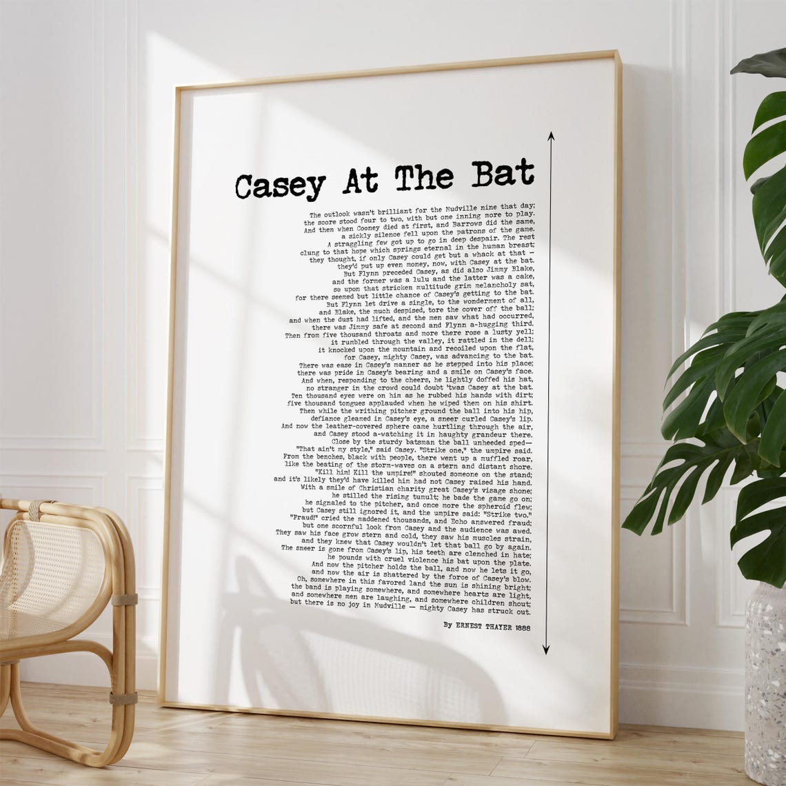 Casey at the Bat Poem by Ernest Thayer | Baseball Poem Poster Print ...