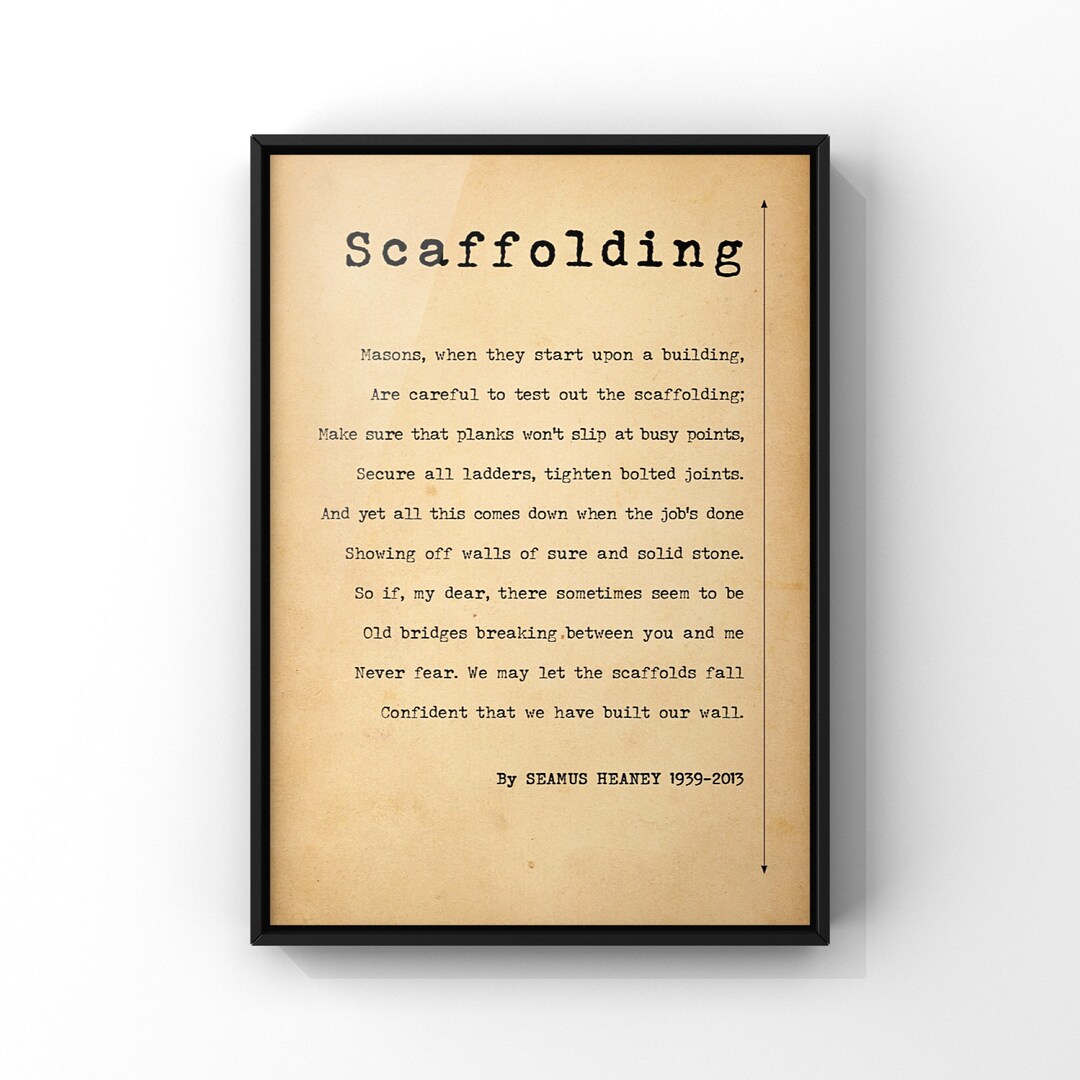 Scaffolding Poem by Seamus Heaney Poster Print Love Poetry on - Etsy España