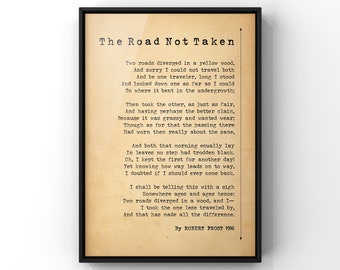 The Road Not Taken Poem by Robert Frost Art Print Poster With - Etsy