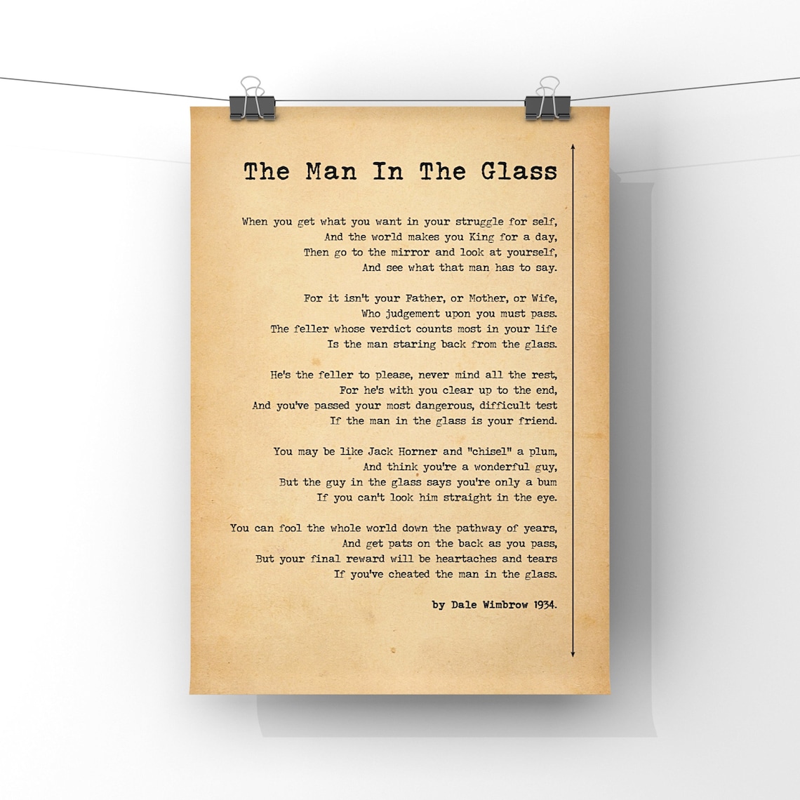 The Man in the Glass Poster Print by Dale Wimbrow the Guy in - Etsy