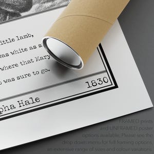 Mary Had A Little Lamb Poem Art Print Sarah Josepha Hale Poster ...