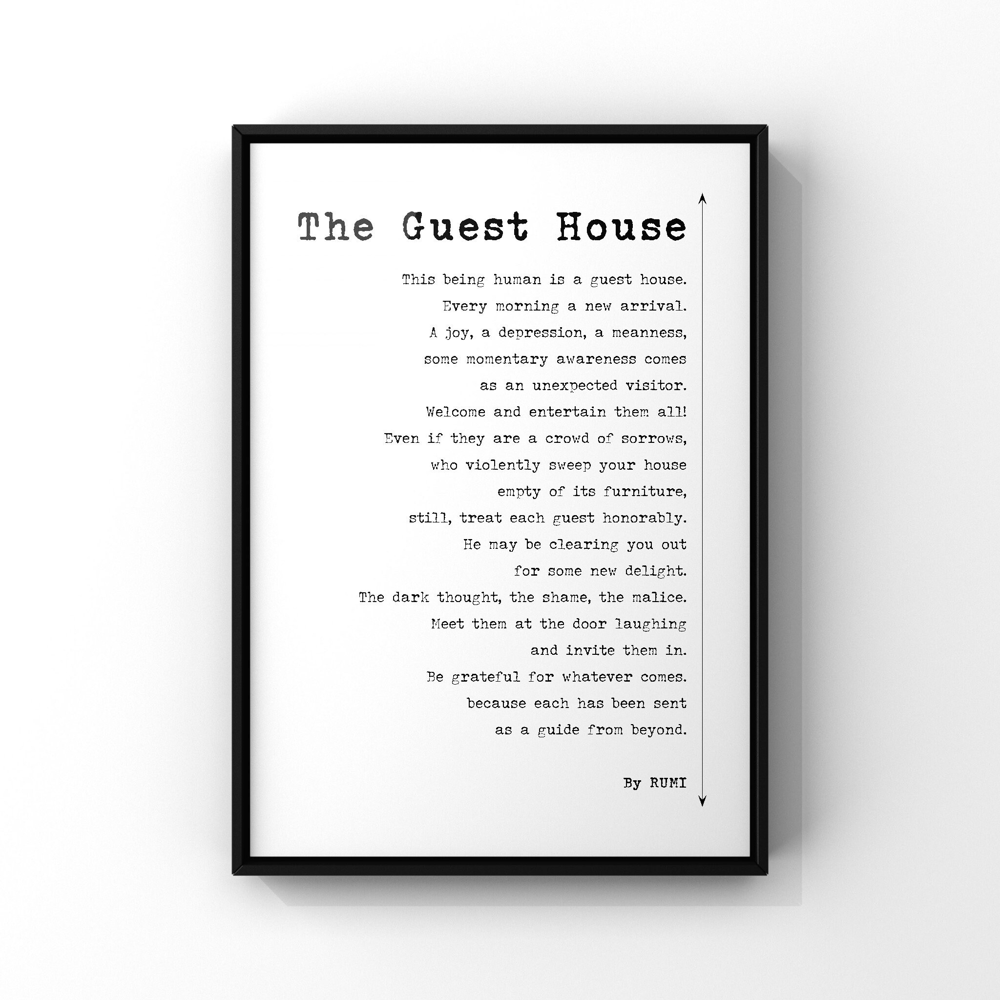 The Guest House Poem by Rumi Poster Print A Poem for the | Etsy