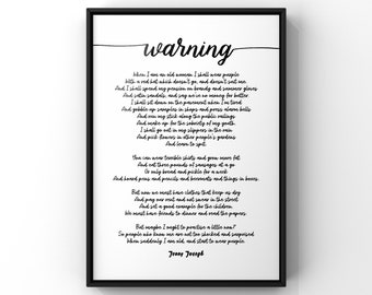 Warning When I Grow Old I Shall Wear Purple Poem Poster - Etsy
