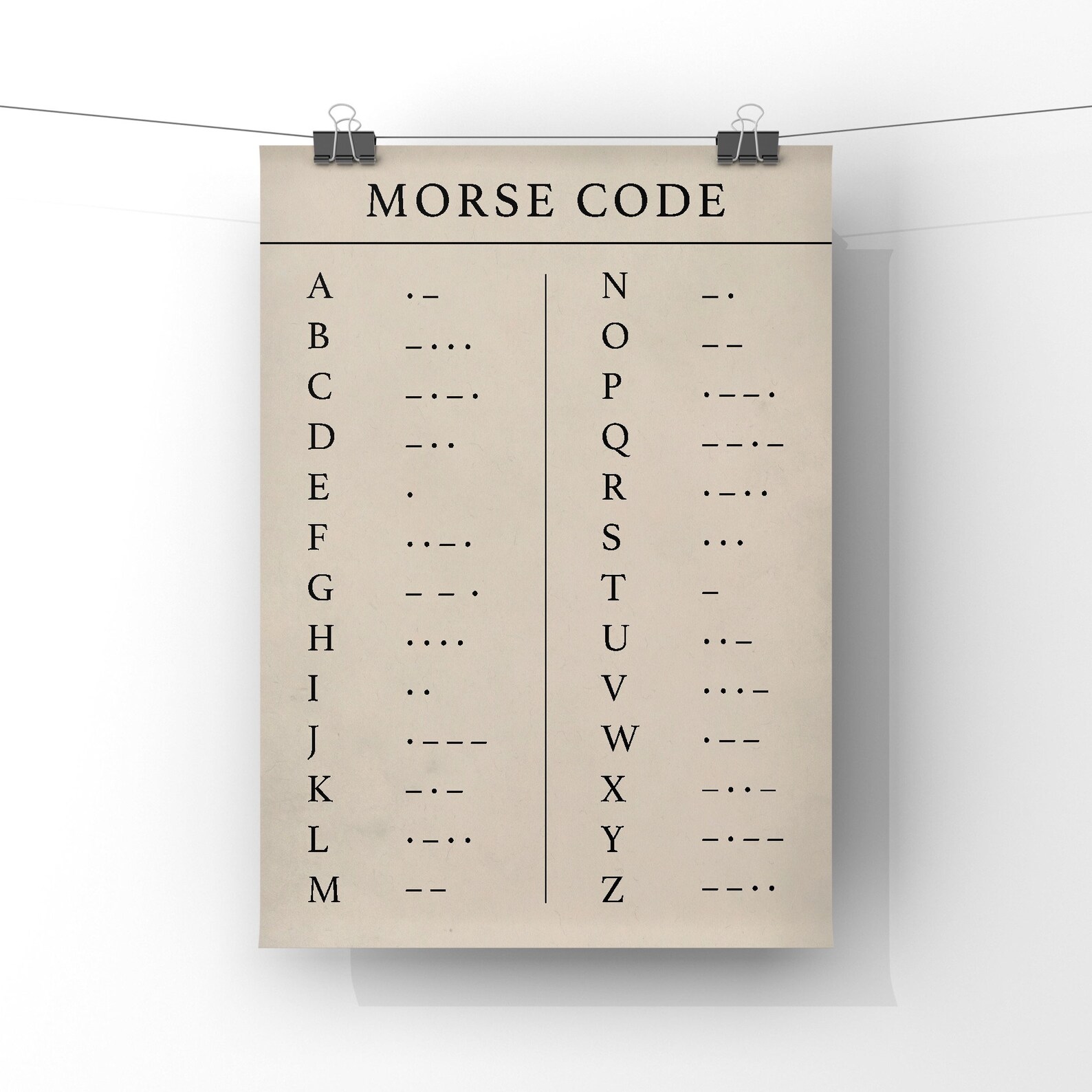 Morse Code Alphabet Chart Poster Print Sailing Signalling | Etsy