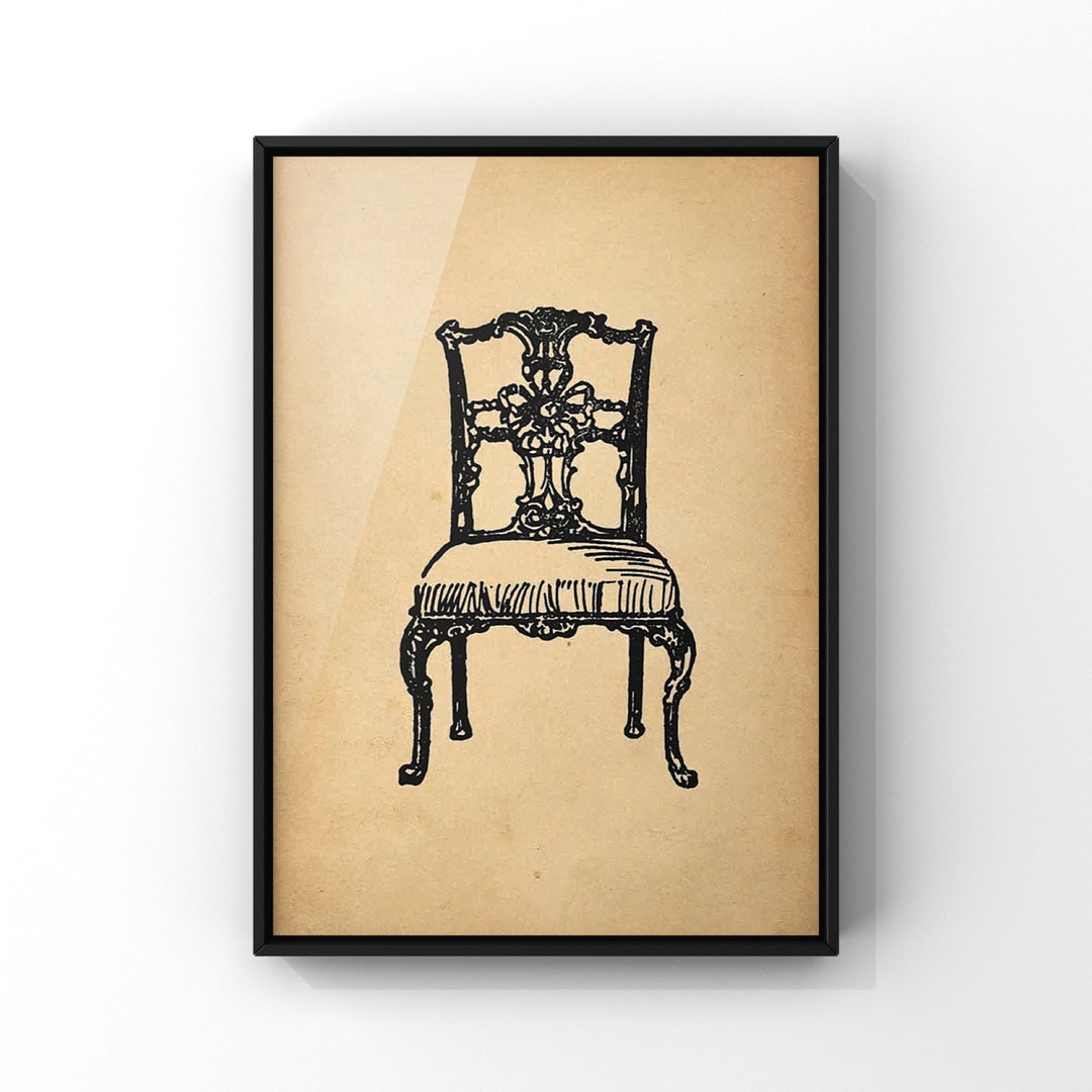 Chair Poster Print 3, Chair Print, Chair Wall Art, Pretty Chippendale ...