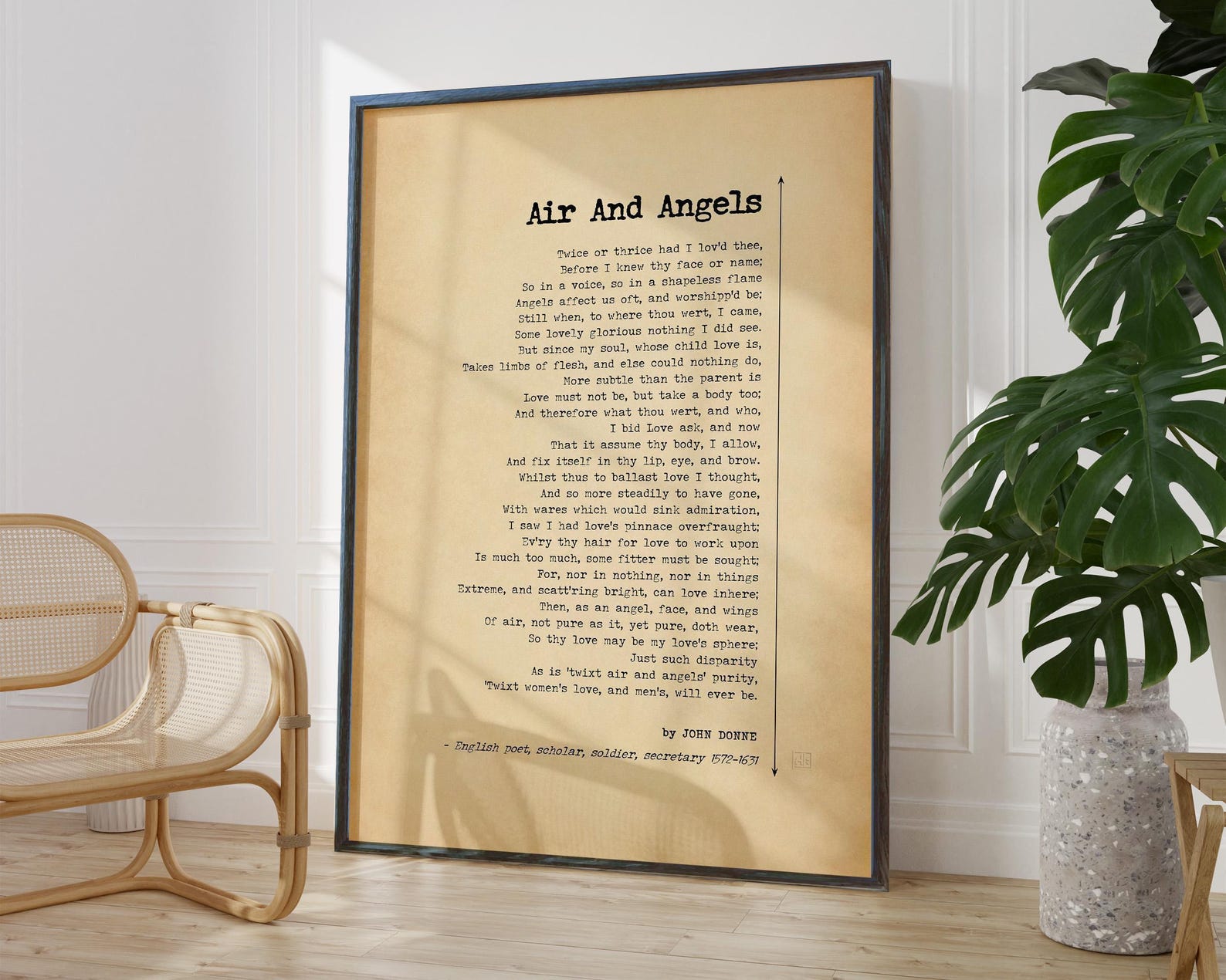 Air and Angels Poem Print by John Donne | Spiritual Love Poetry Wall ...