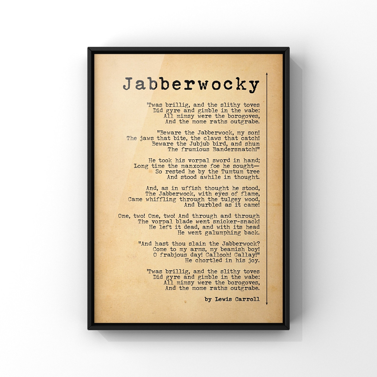 Jabberwocky Poem by Lewis Carroll Poster Print Nonsense Poem - Etsy