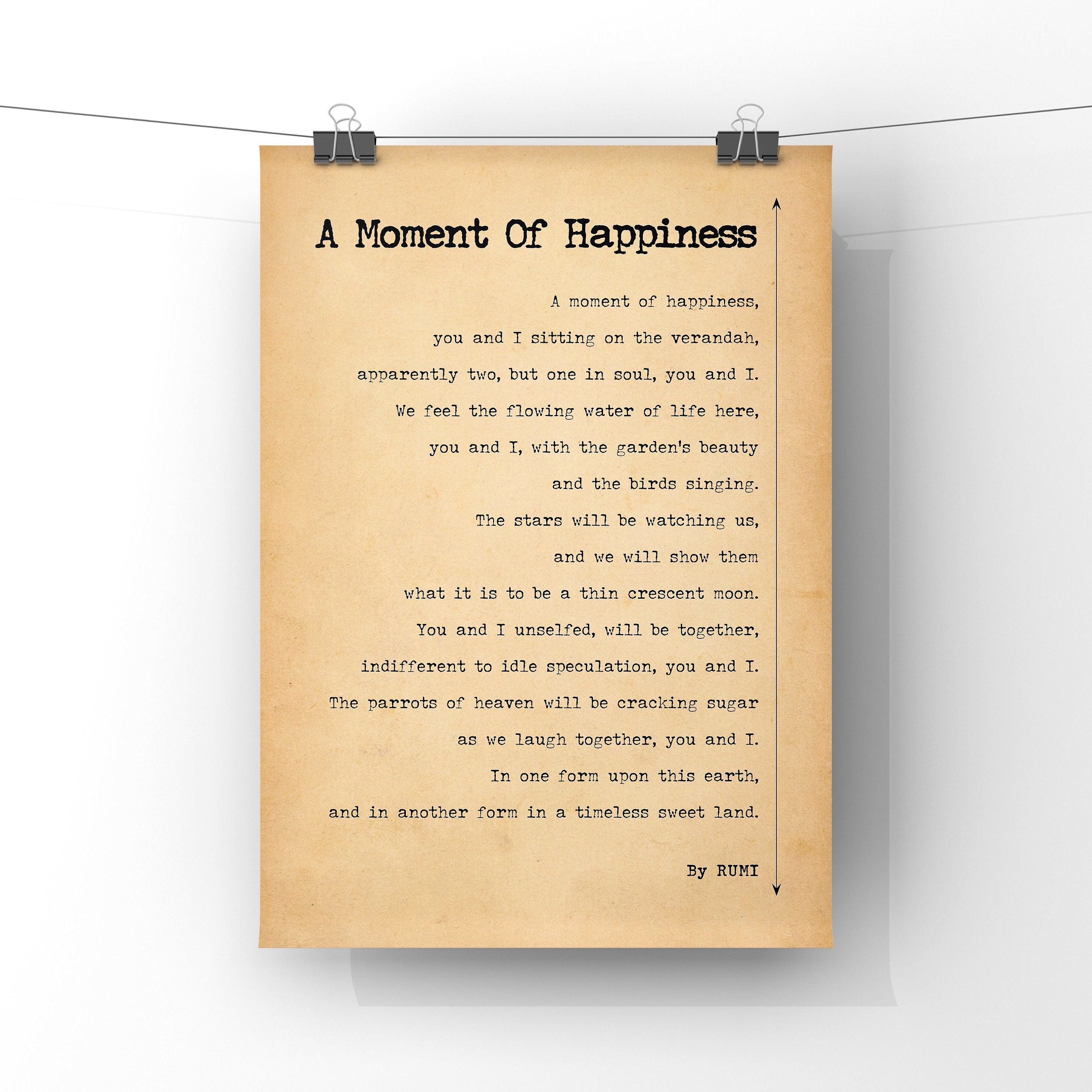 A Moment of Happiness Poem by Rumi Poster Print Love Poetry | Etsy