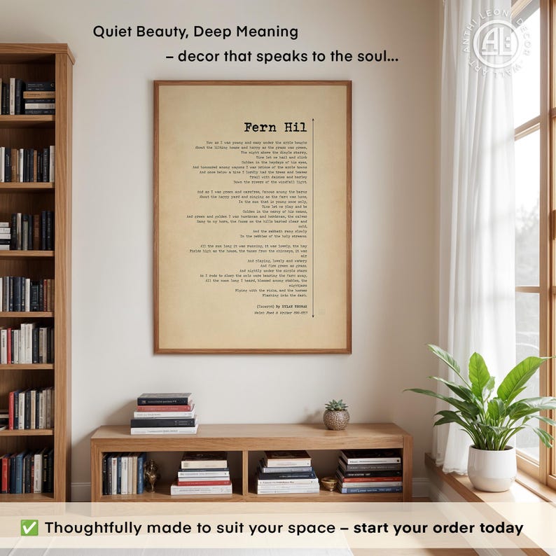 Fern Hill (excerpt) Poem Print - Dylan Thomas Welsh Poster, Vintage ...