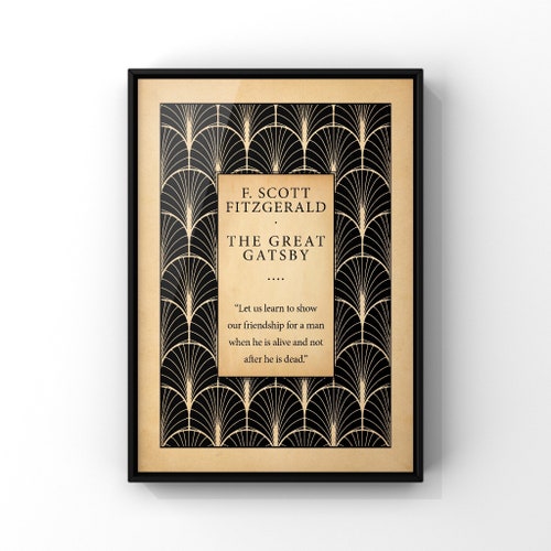 The Great Gatsby Print F. Scott Fitzgerald Wall Art Book - Etsy