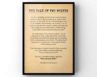 Two Wolves Parable Poster - Etsy