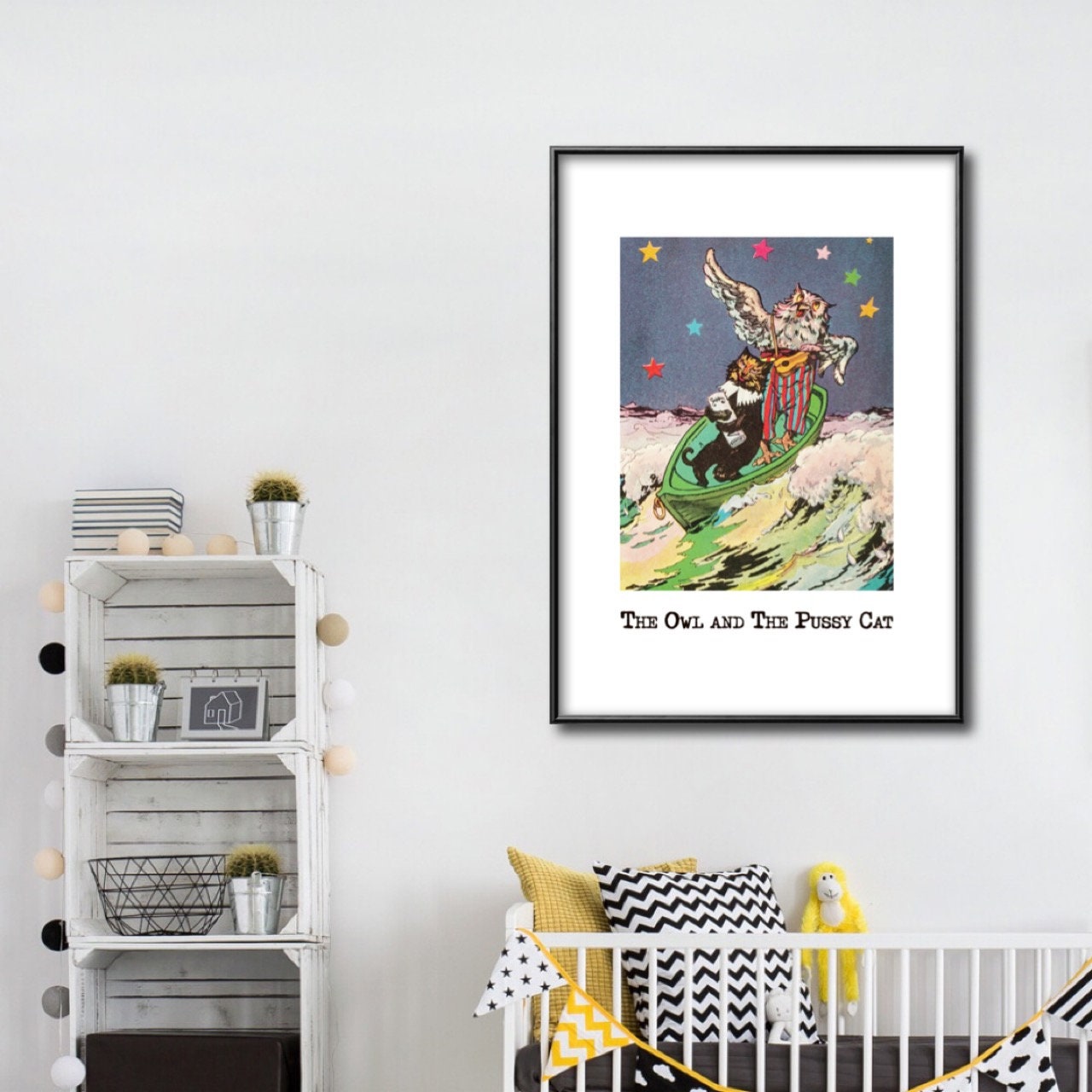 The Owl and The Pussycat, Nursery Rhyme Print, Vintage Nursery Art ...
