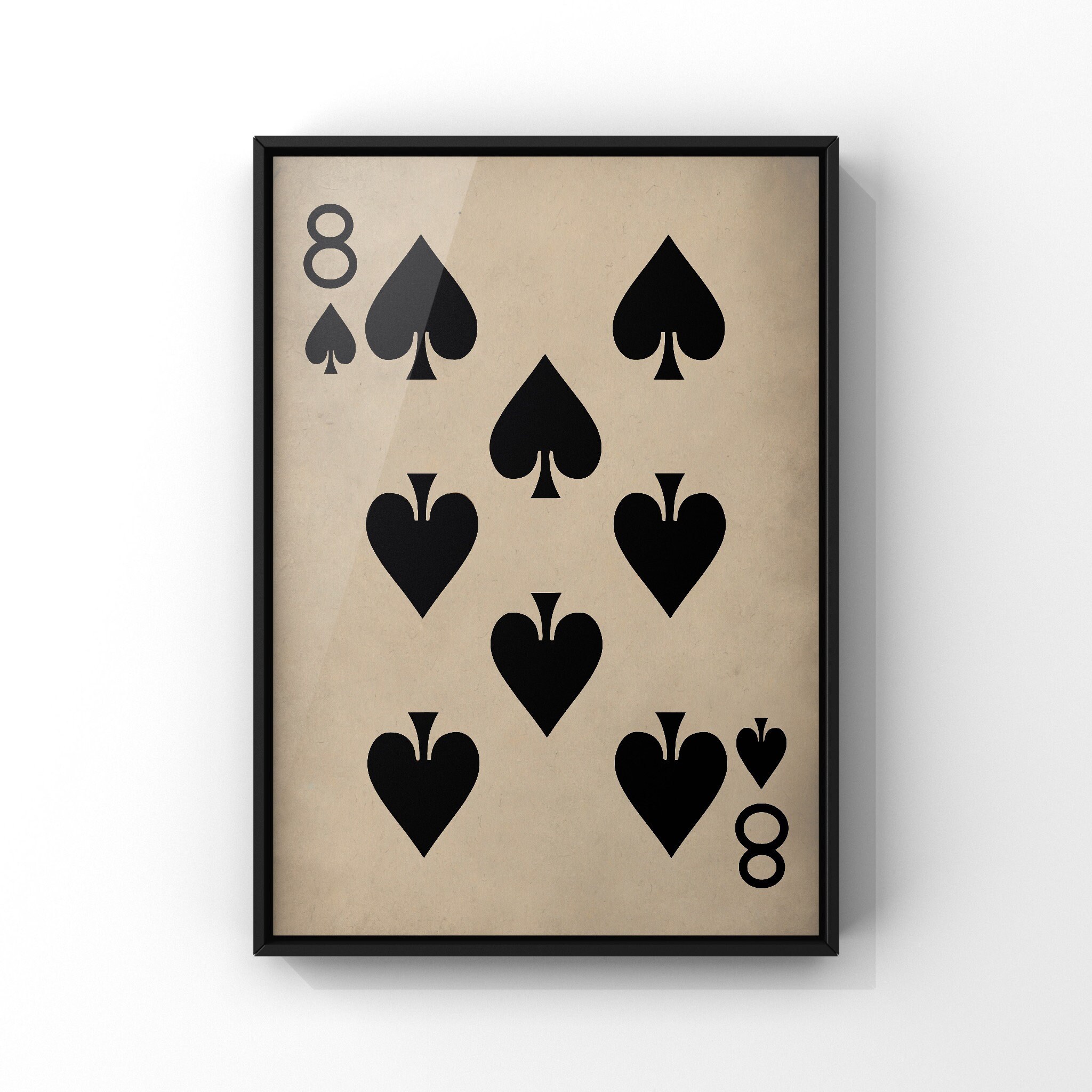 Eight Of Spades Poster Print Vintage Playing Cards Wall Art | Etsy