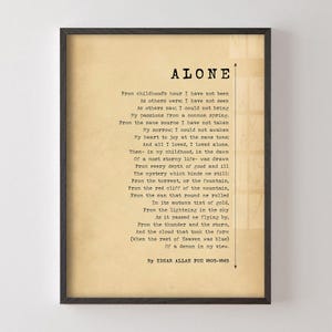 Alone Poem by Edgar Allan Poe | Poe Poem Print | Classic American ...