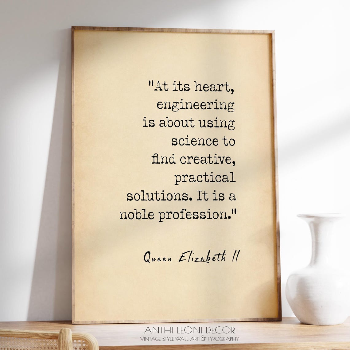 Motivational Engineer Print - Queen Elizabeth Quote (framed or Unframed ...