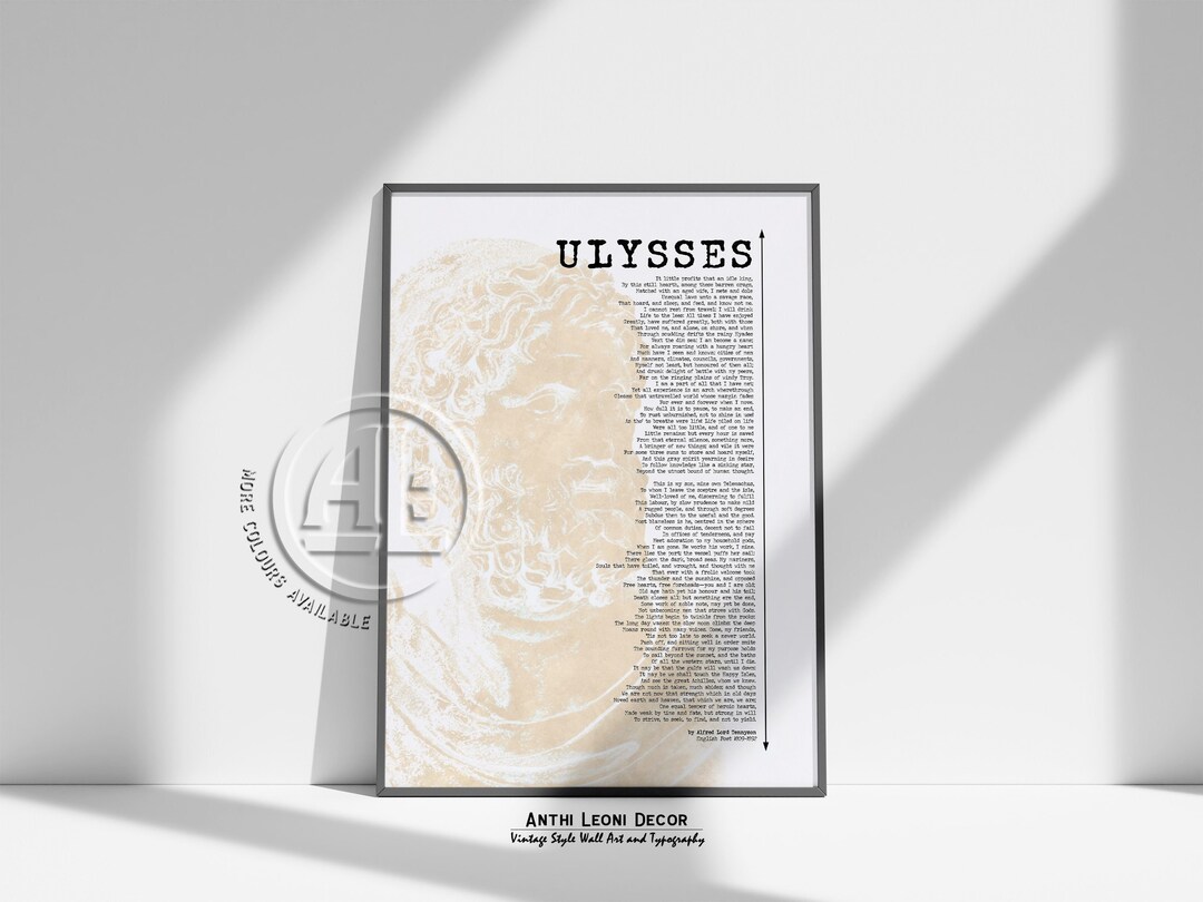 Ulysses Poster Print Alfred Lord Tennyson Poem Ulysses Wall Art Print ...
