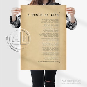 A Psalm of Life Poem by Henry Wadsworth Longfellow Poster Print | Live ...