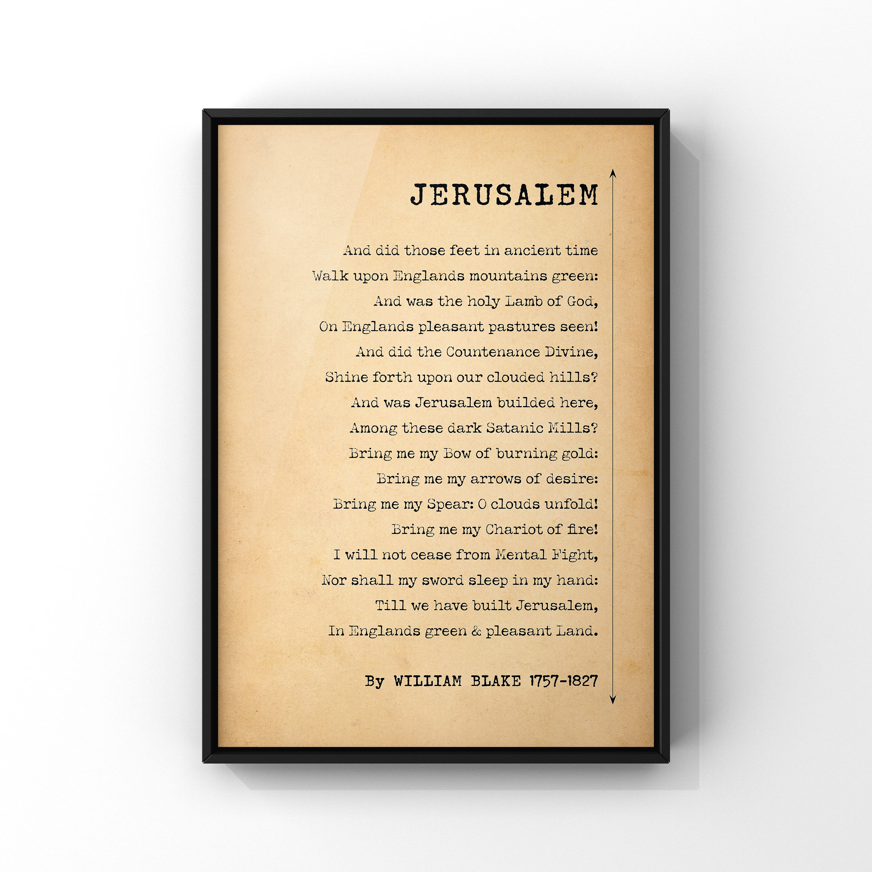 Jerusalem Poem Did Those Feet in Ancient Times William - Etsy