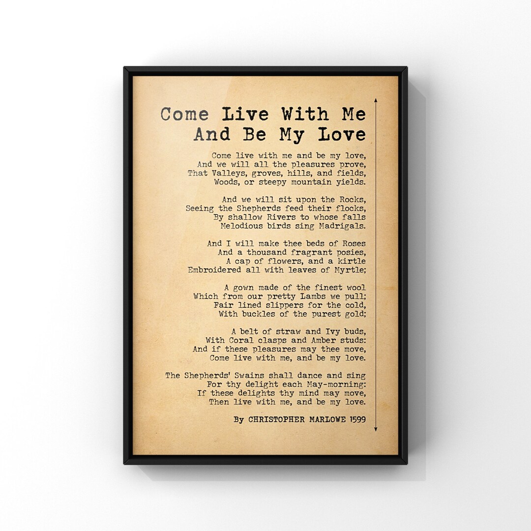 Come Live With Me and Be My Love Poem by Christopher Marlowe Love Poem ...