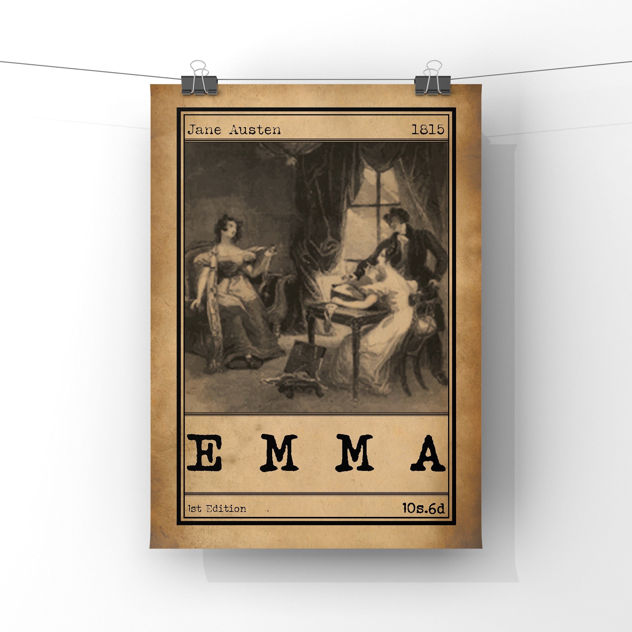 Emma Book Cover Art Illustration Poster Jane Austen Classic | Etsy