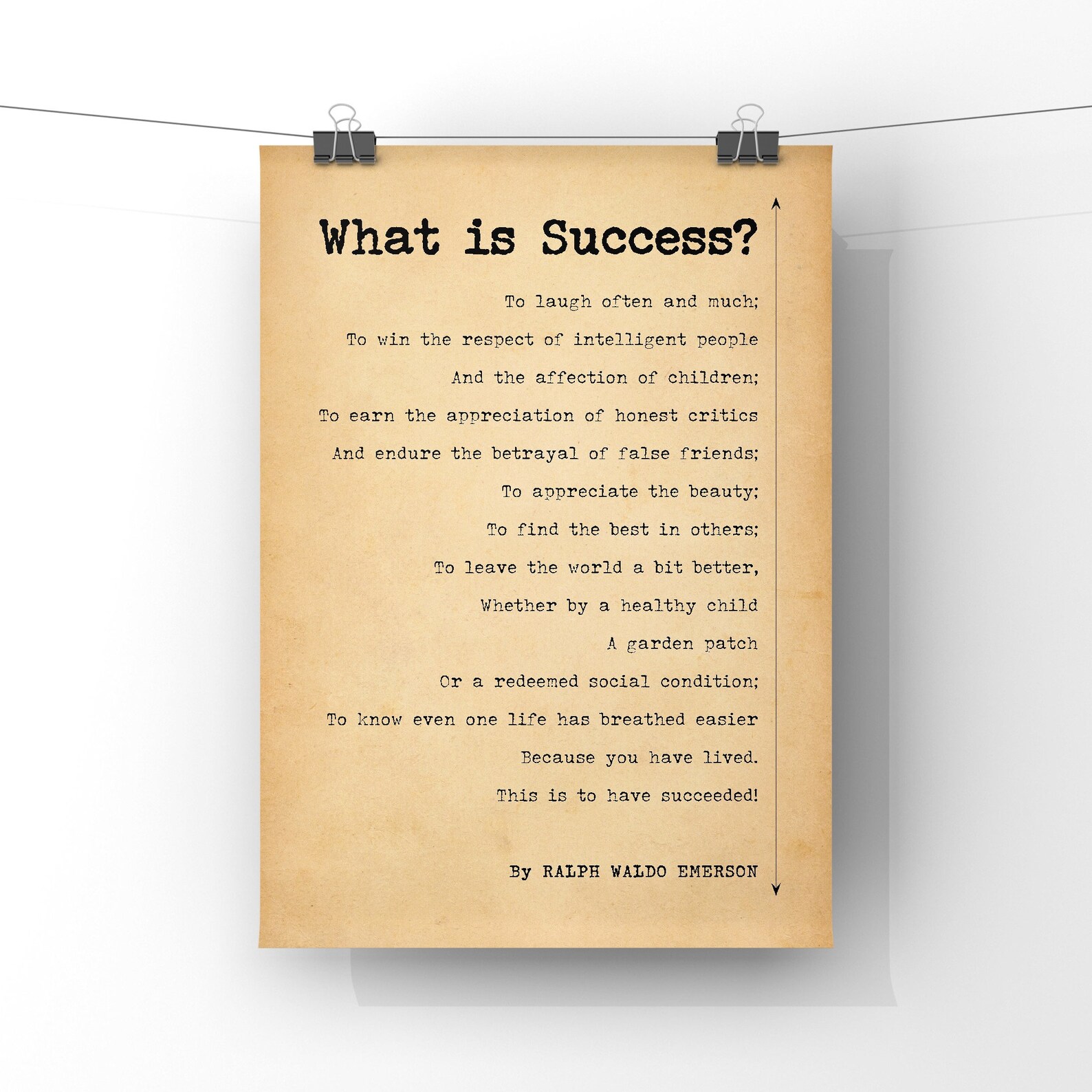 What is Success Quote Poem by Ralph Waldo Emerson Poster - Etsy