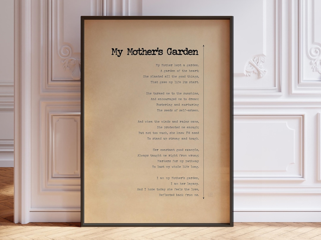 My Mother's Garden Poem Poster Print Funeral Poem Remembrance Poem ...