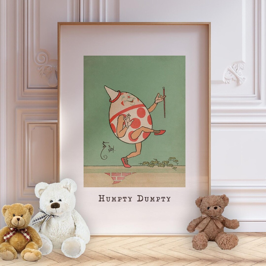 Nursery Room Decor, Humpty Dumpty Nursery Rhyme Print, Nursery Wall Art ...