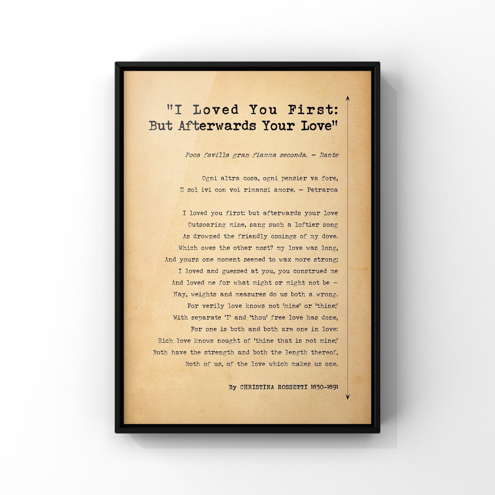 I Loved You First Poem by Christina Rossetti Wall Art Print - Etsy UK
