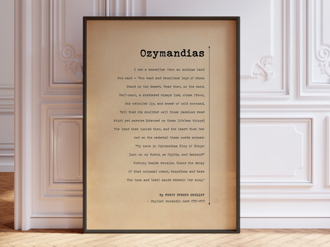 Ozymandias Poem by Percy Shelley Poster Print King of Kings Poem ...