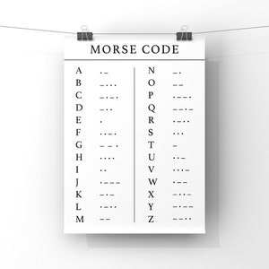 Morse Code Alphabet Chart Poster Print Sailing Signalling | Etsy