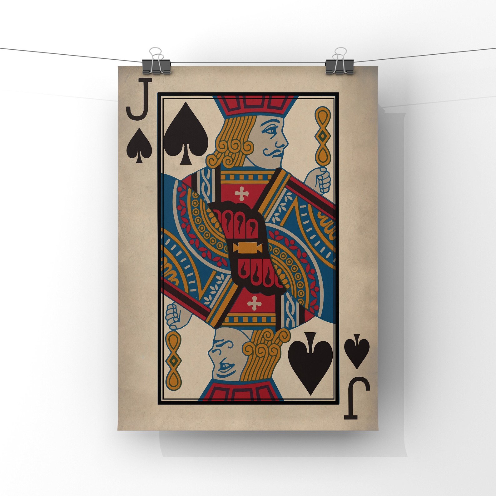 Jack of Spades Playing Card Print Black Jack Card Deck Wall | Etsy