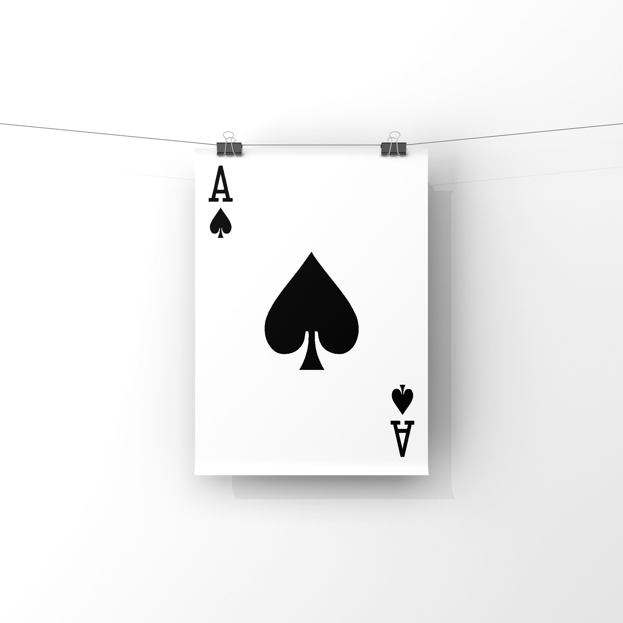 Ace of Spades Playing Card Wall Art Print Spades Card Deck | Etsy