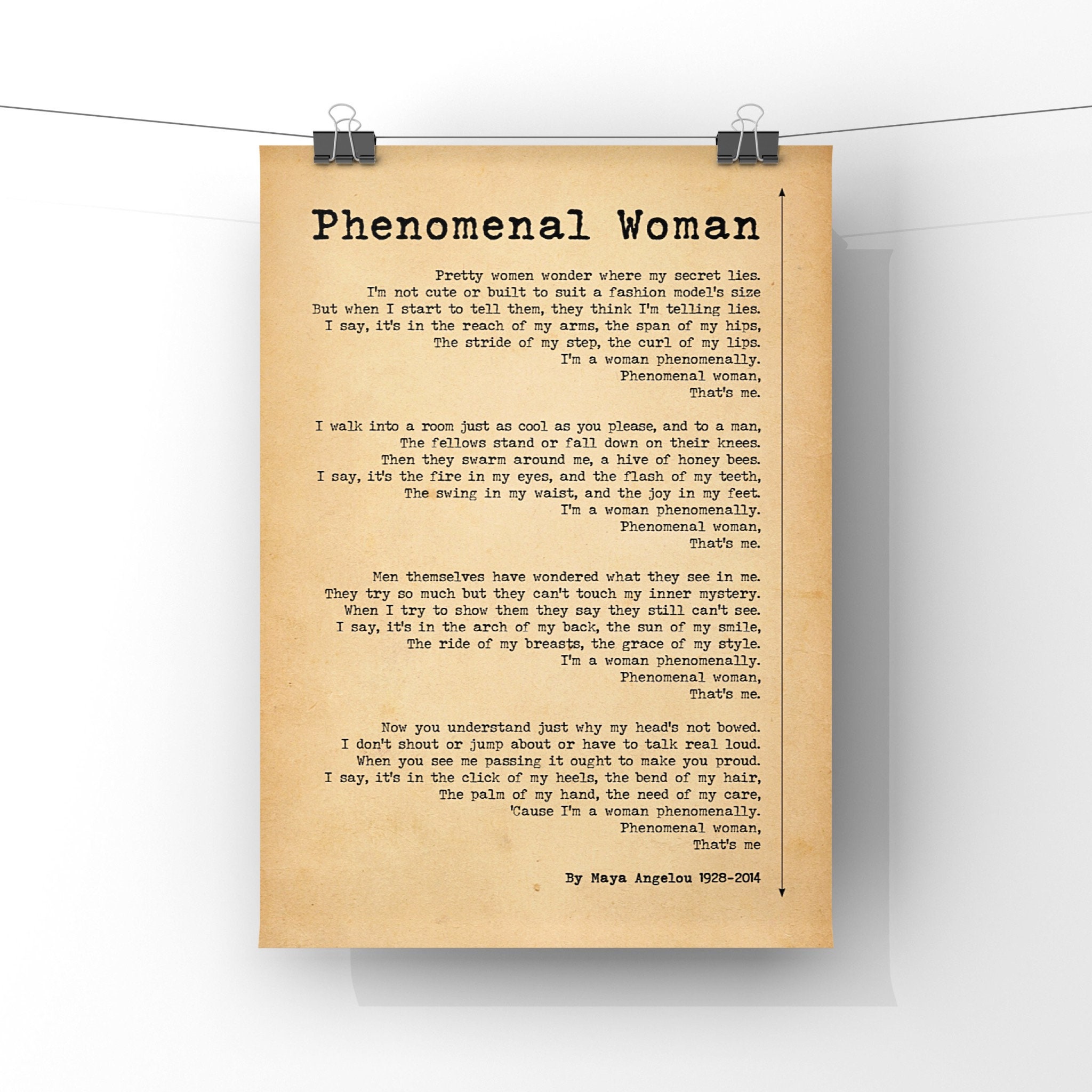 Phenomenal Woman Phenomenal Woman Poem by Maya Angelou Poster - Etsy