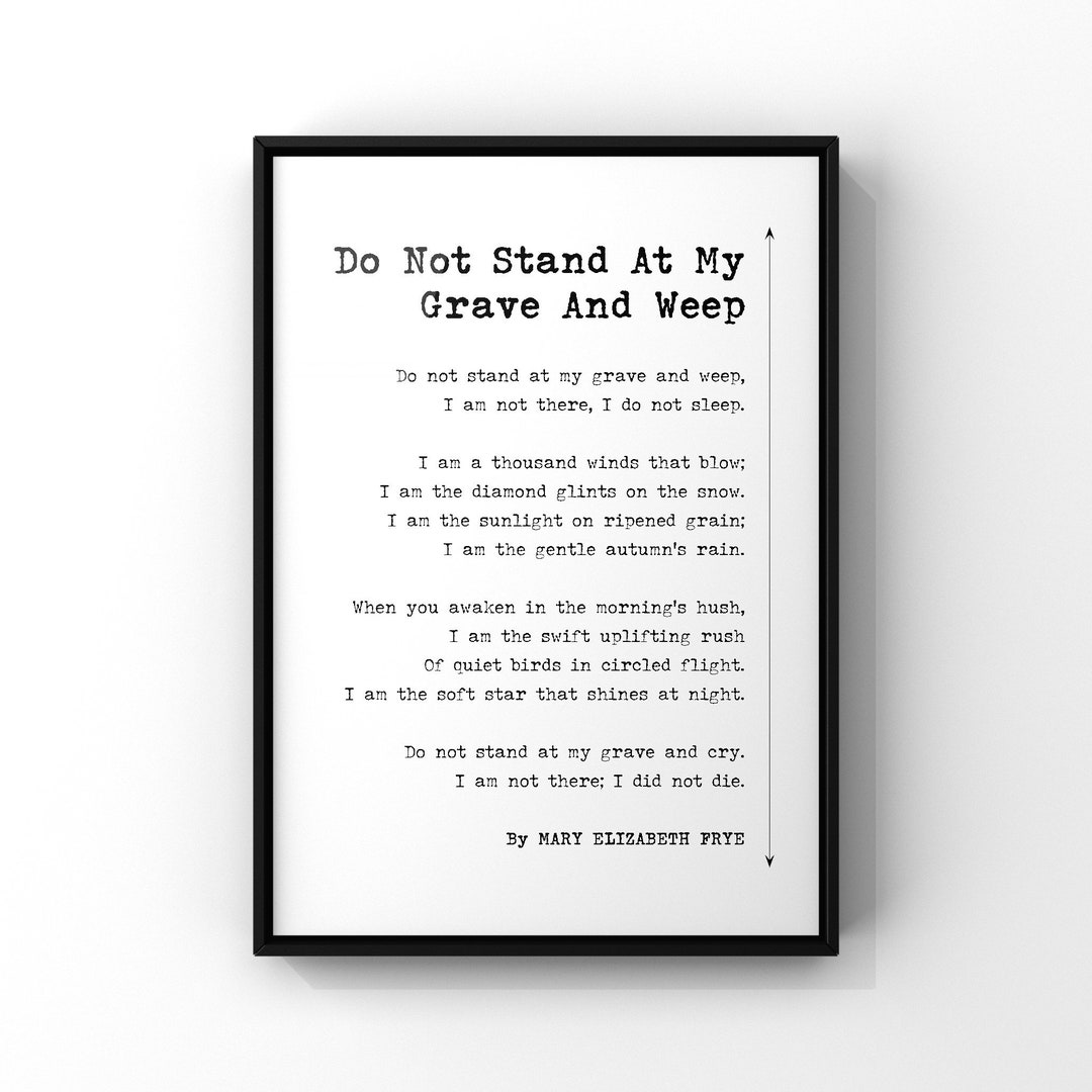 Beautiful Funeral Service Poetry Reading Do Not Stand at My Grave and ...