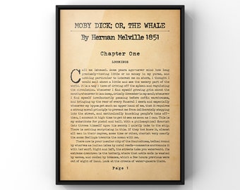 Moby Dick First Page Printable Herman Melville Art Moby Dick - Etsy
