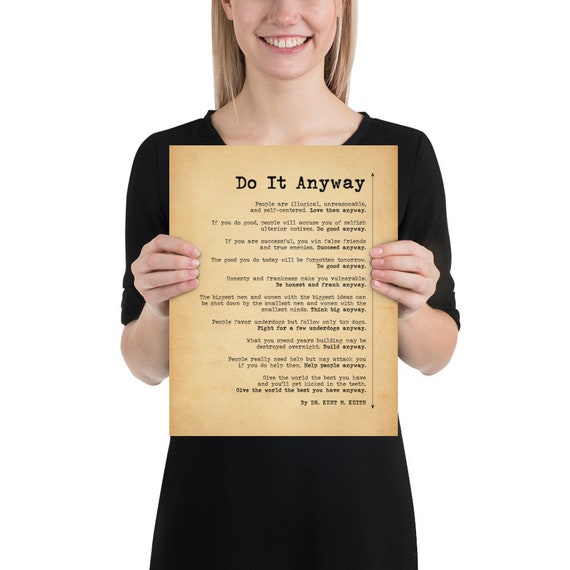 Paradoxical Commandments Poster