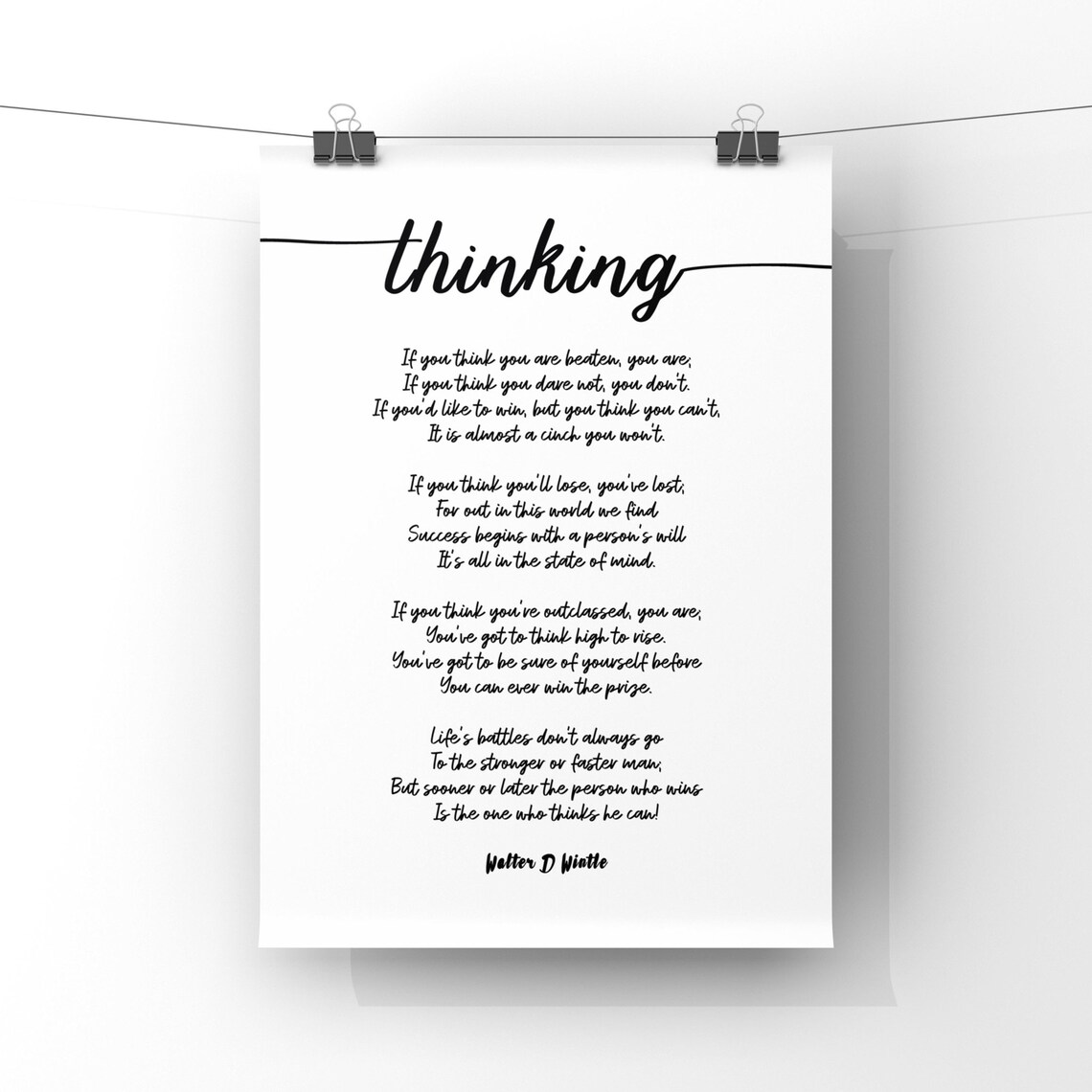 Thinking Poem in a Contemporary Script Font by Walter Wintle - Etsy