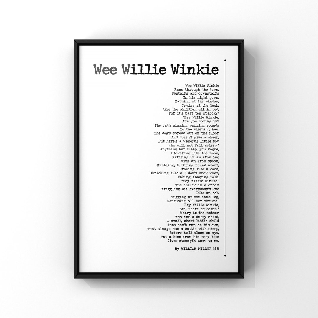 Wee Willie Winkie Poem by William Miller, Nursery Rhyme, Baby Room ...
