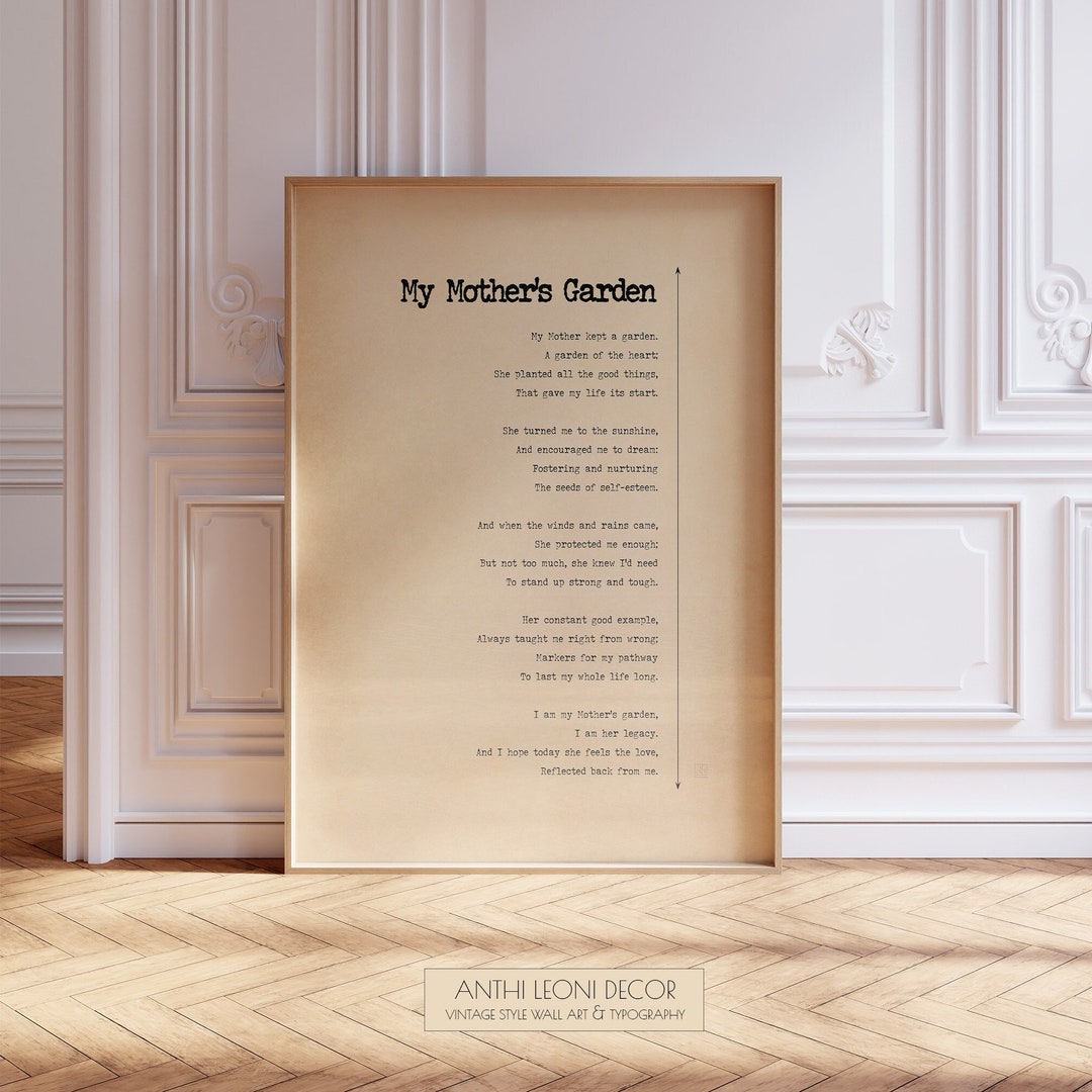 My Mother's Garden Poem Poster Print Funeral Poem Remembrance Poem ...
