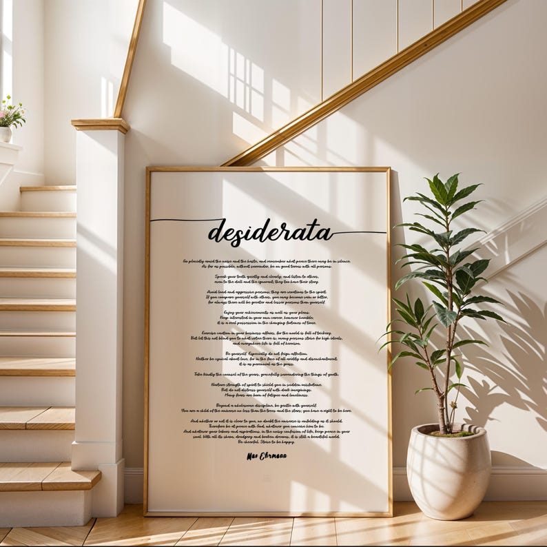 Desiderata Poem Print - Max Ehrmann, Happiness Poetry Wall Art - Etsy