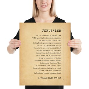 Jerusalem Poem Did Those Feet in Ancient Times Poster Print William ...