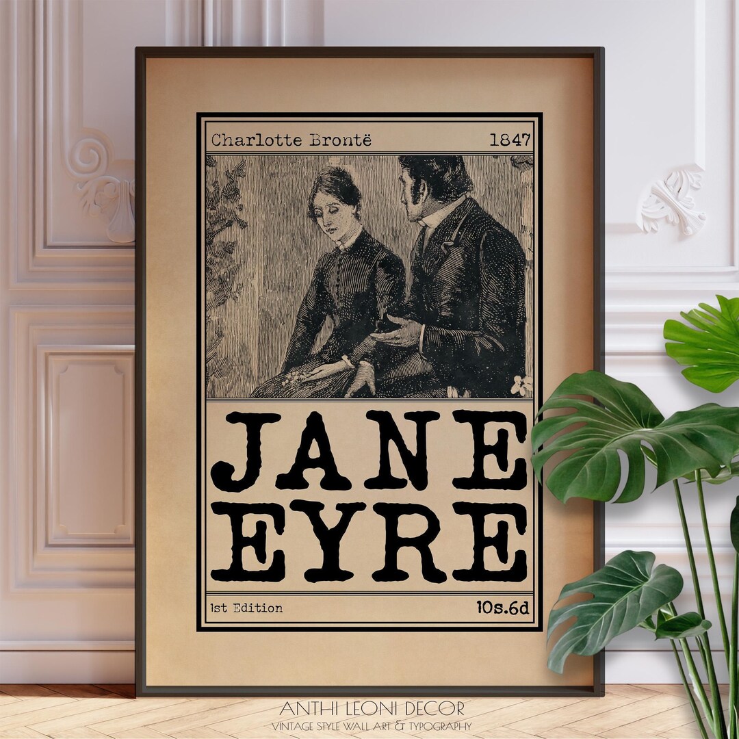 Jane Eyre Print - Classic Gothic Novel Illustration (framed or Unframed ...