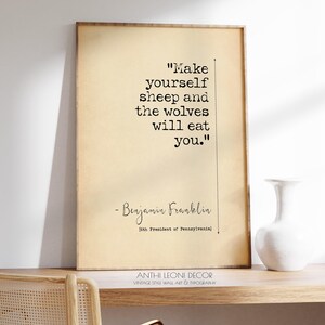 Sheep Mindset Quote Poster Print Gift | Benjamin Franklin Leadership ...