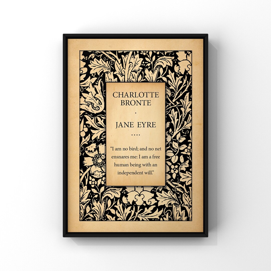 Jane Eyre Book Cover Art Poster Print Charlotte Bronte Book Title Page ...