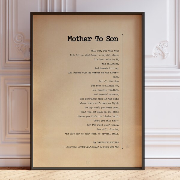 Langston Hughes Poem - Etsy