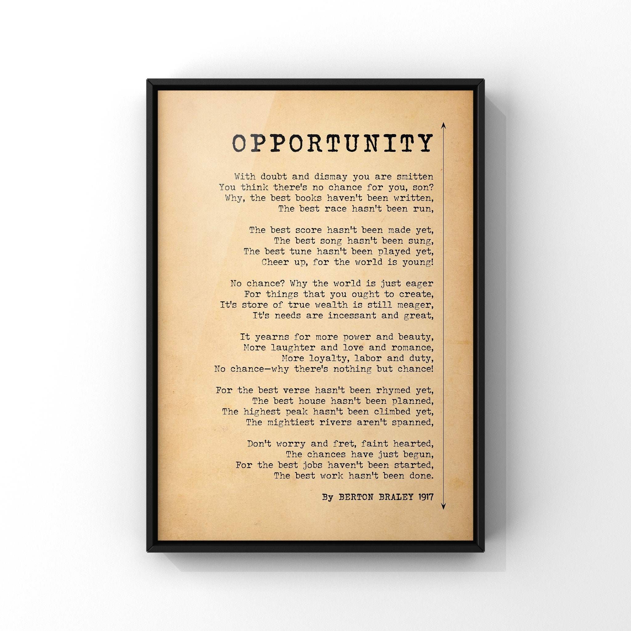 OPPORTUNITY Poem by Berton Braley Poster Print You Are The | Etsy