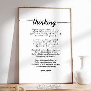 Thinking Poem in a Contemporary Script Font Walter Wintle Poetry Decor ...